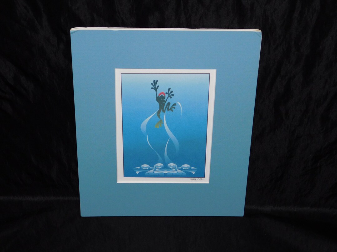 Frog Swimmer Frank Woll Alaska Native Art Print Matted Card Formline ...