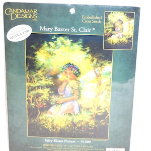 Candamar Fairy Kisses Picture Embellished Cross Stitch Kit NEW Fairie ...