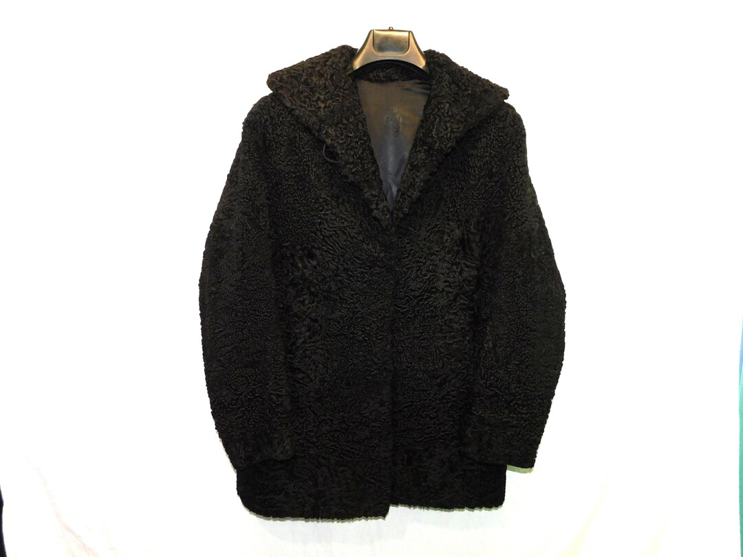 Vintage L Black Curly Persian Lamb Fur Coat Winter Formal Holiday Party ... Vintage L Black Curly Persian Lamb Fur Coat Winter Formal Holiday Party ...