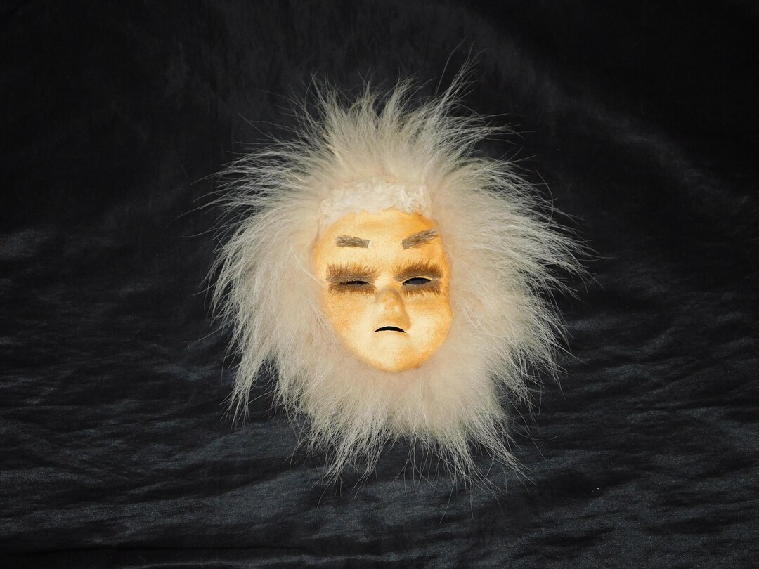Alaska Native Eskimo Child Face Mask Anaktuvuk Caribou Hide Beaver Fur ...