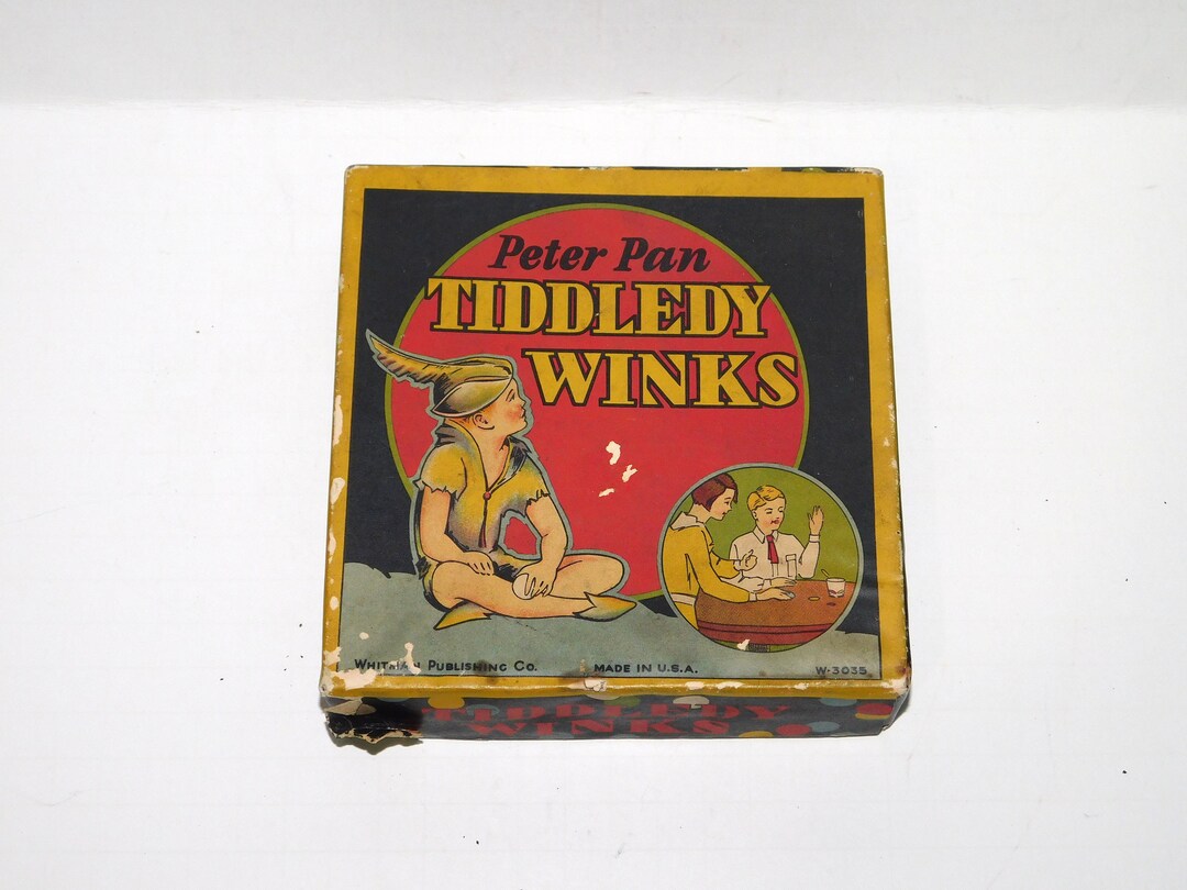 1920s Peter Pan Tiddledy Winks Game Whitman Publishing Wood Pieces ...