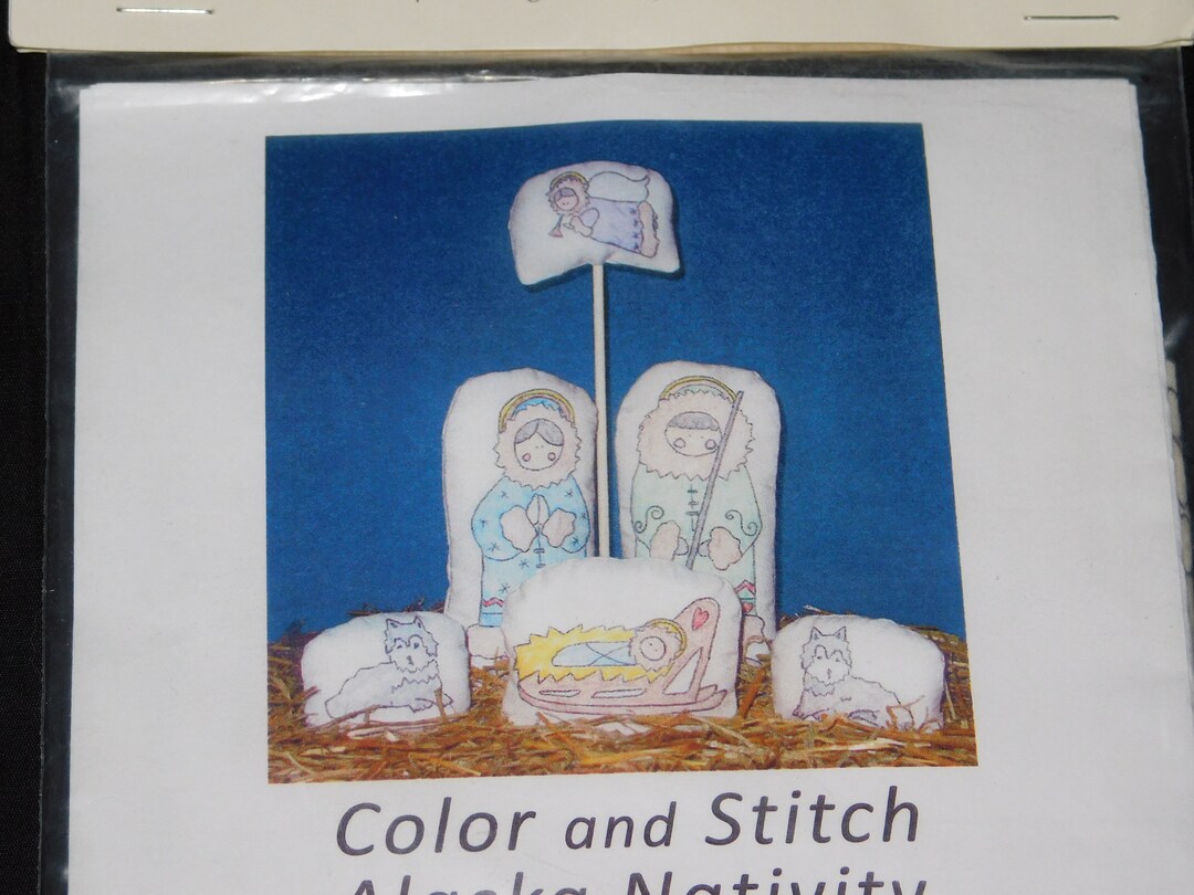 Alaska Eskimo Christmas Nativity Color and Stitch Craft Kit for Kids ...