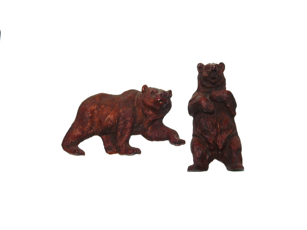 Vintage Brown Alaska Grizzly Bears Carved Foam Sculpture Wall Hangings ...