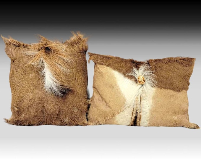 Set 2 African Springbok Fur Hide Pillows Africa Antelope Square ...