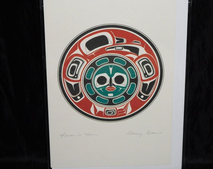 Raven Raven's Moon Danny Dennis Art Card Hand Artist Signed BC Pacific ...