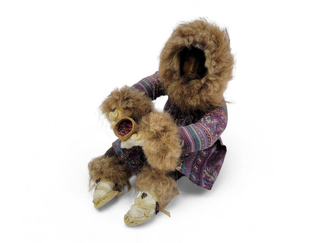 Alaska Native Yupik Eskimo Berry Picker Doll Sitting Holding Berry ...