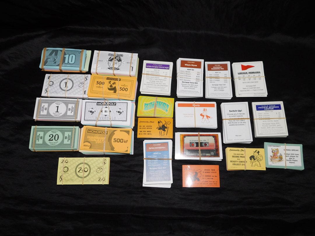 Monopoly Money Cards Mixed Lot 9 Theme Games Seattle Riverdale ...