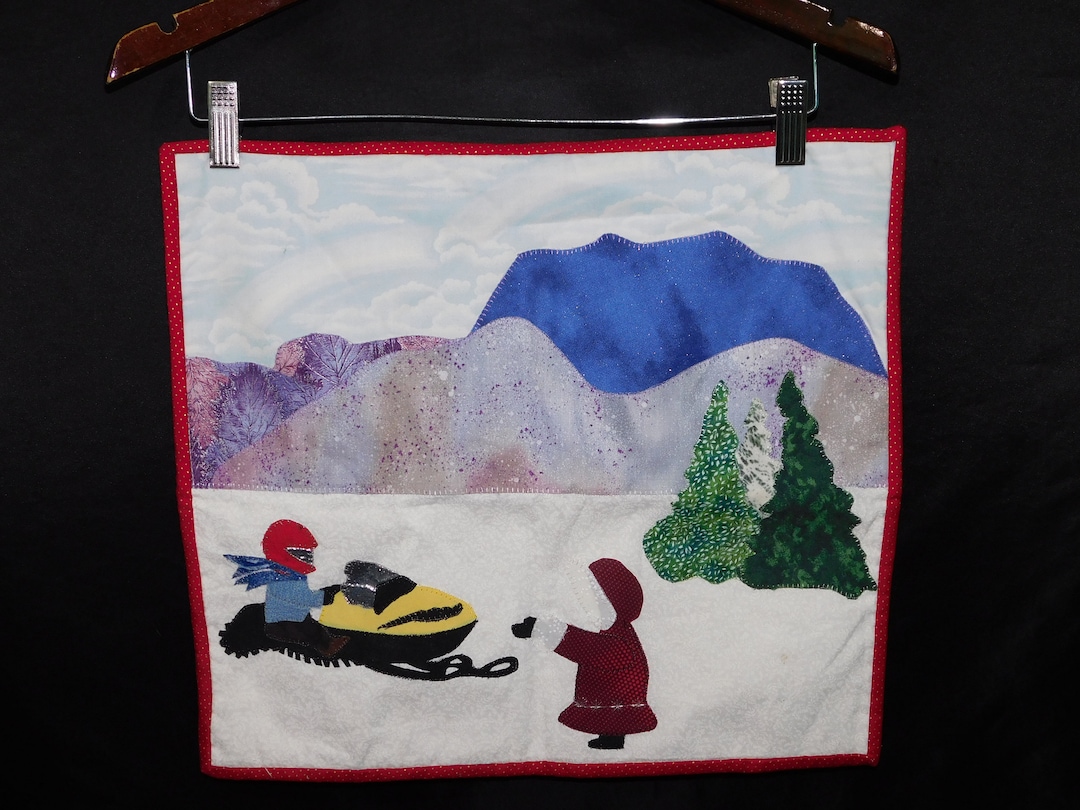 Alaska Kuspuk Kate Snowmachine Snowmobile Quilt Block Wall Hanging 14.5 ...
