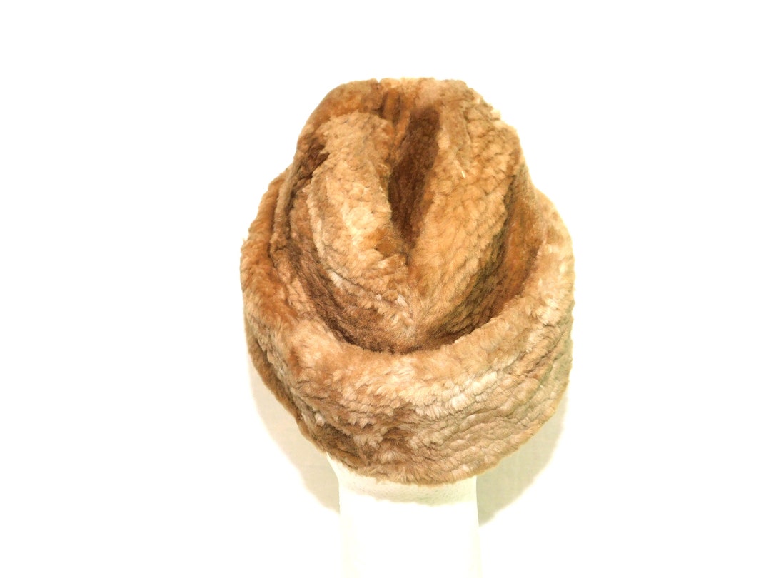Vintage North King S Brown Sheared Beaver Fur Hat Fedora USA Made Ear ...