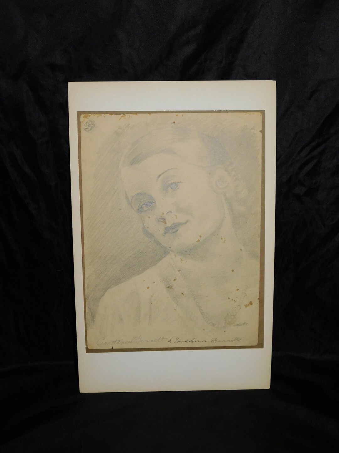 Constance Bennett Actress 1930s Portrait Pencil Drawing Art Drawn by ...