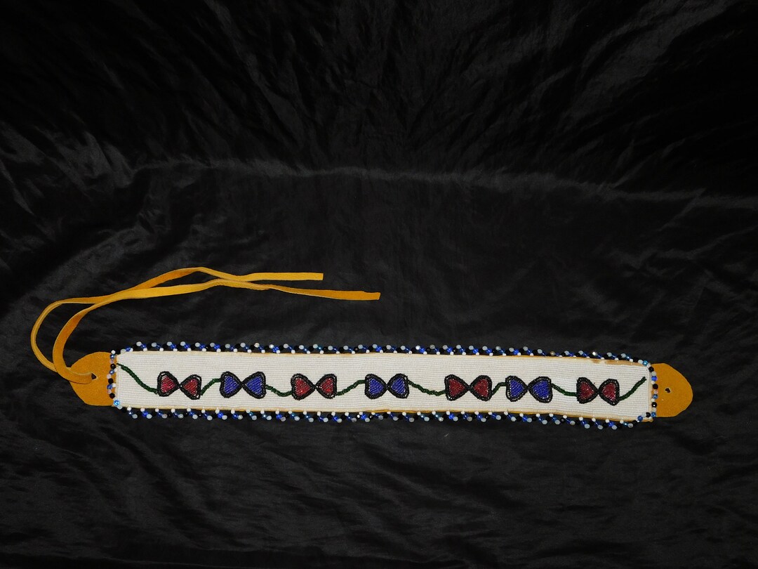 Alaska Native Athabaskan Indian Beaded Belt Sash Moose Hide Leather ...