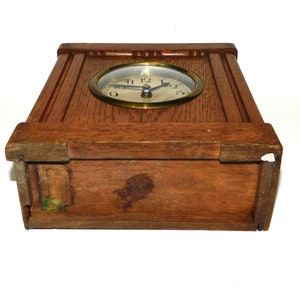 Antique Danish Wood Mantle Clock Dansk Spare Selskab Denmark Savings ...
