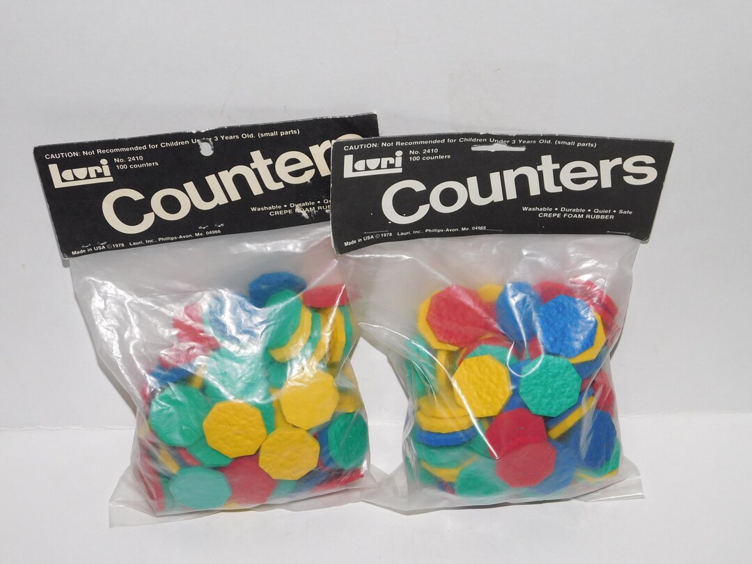 Vintage Lauri Crepe Foam Rubber Counters Learning Toy Lot 2 Packages ...