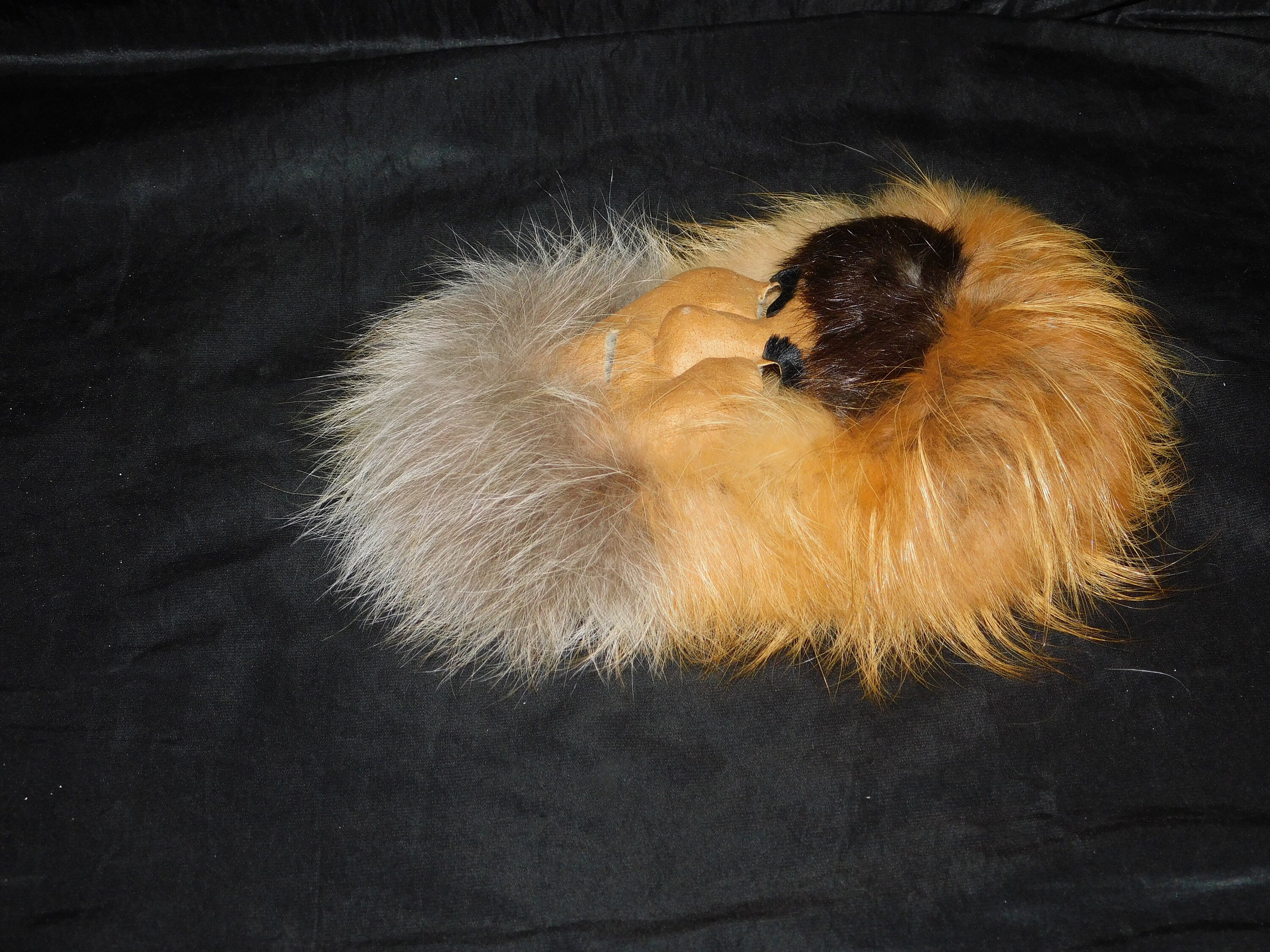 Alaska Native Eskimo Man Face Mask Anaktuvuk Caribou Hide Fox Fur Inuit ...