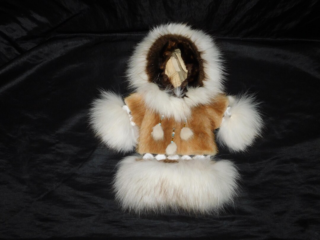 Vintage Alaska Eskimo Doll Sized Fur Parka Clothing Hand Made Kuspuk 8 ...