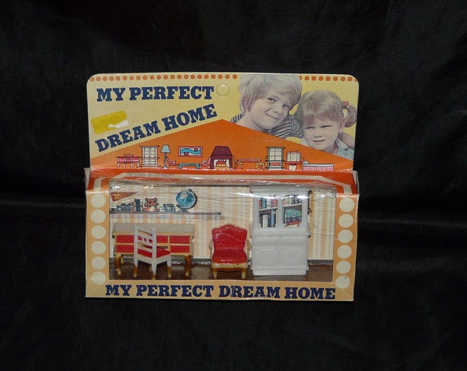 Vintage 1970s My Perfect Dream Home Study Dollhouse Furniture Set Doll ...
