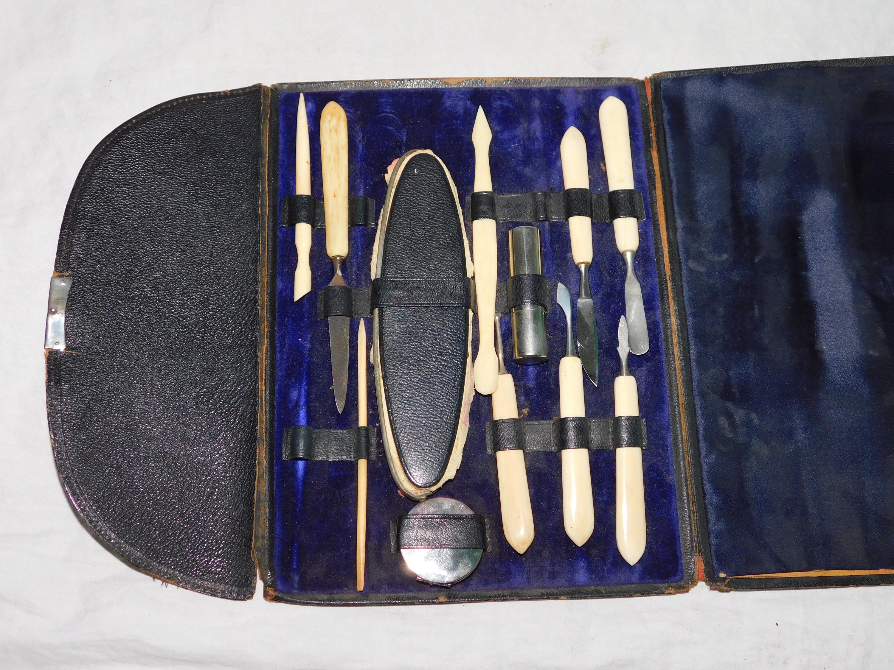 Antique French Manicure Set in Case 12 Pieces - Etsy