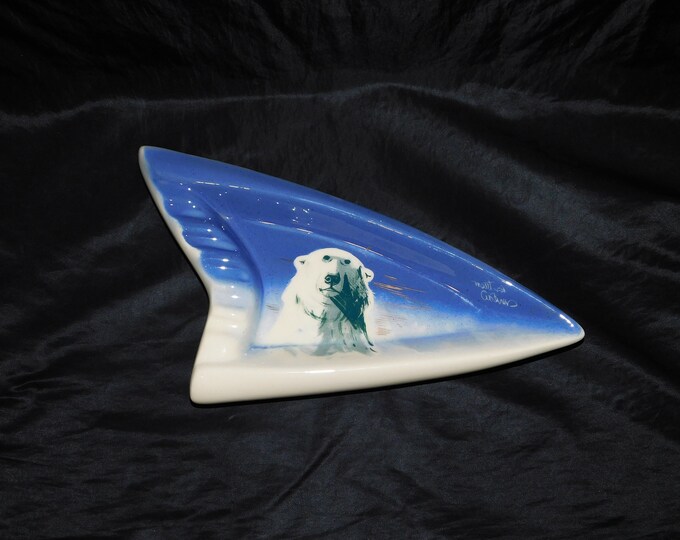 Vintage 60s MCM Matthew Adams Alaska Polar Bear Ashtray Heavy Ceramic ...