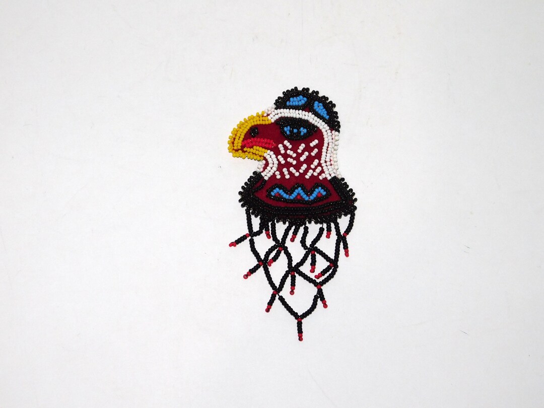 Alaska Native Tlingit Indian Beaded Eagle Pendant Felt for Pinback ...