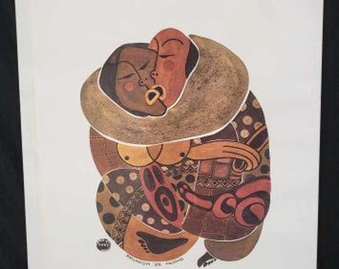 Anna Huong Alaska Art Print Reunion Eskimo Inuit Lovers Kiss Man Woman ...