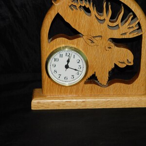 Alaska Bull Moose Clock Scroll Saw Wood Cut Out Handmade Desk Mantle Shelf - Etsy