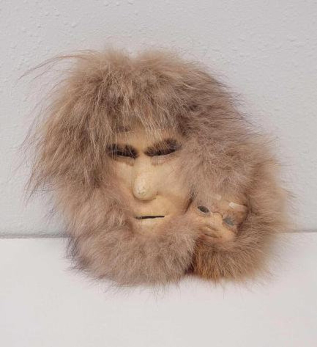 Alaska Mask Father Son Man Boy Double Anaktuvuk Caribou Hide Fox Coyote ...