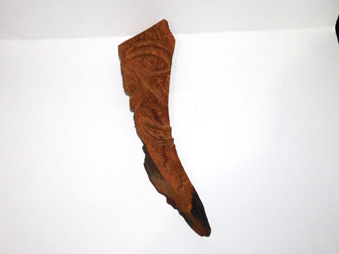 Alaska Cottonwood Bark Formline Face Wood Carving Carved Wall Hanging ...