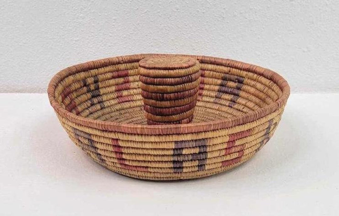 Vintage Alaska Yupik Eskimo Woven Grass Basket Center Knob - Etsy