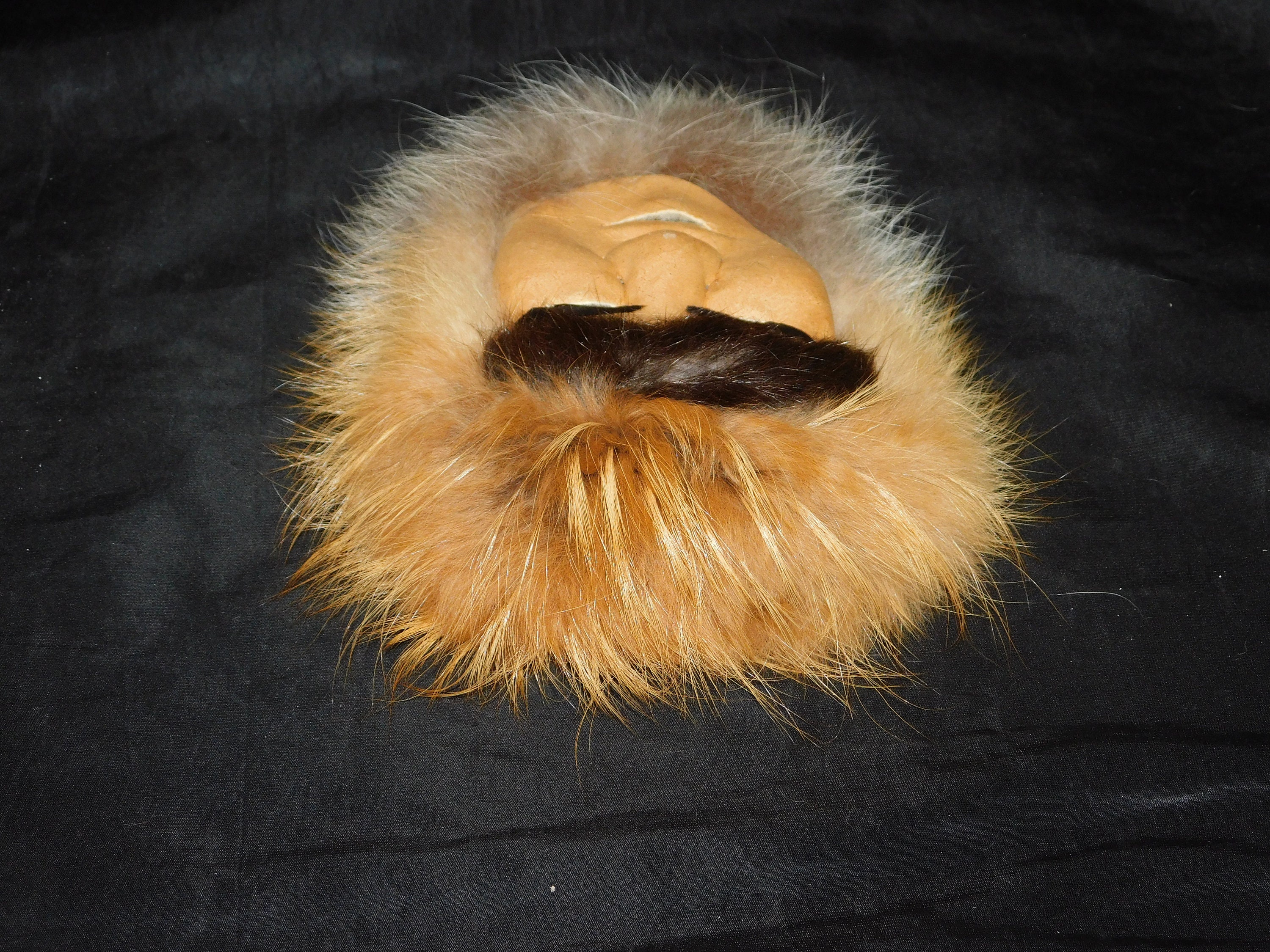 Alaska Native Eskimo Man Face Mask Anaktuvuk Caribou Hide Fox Fur Inuit ...