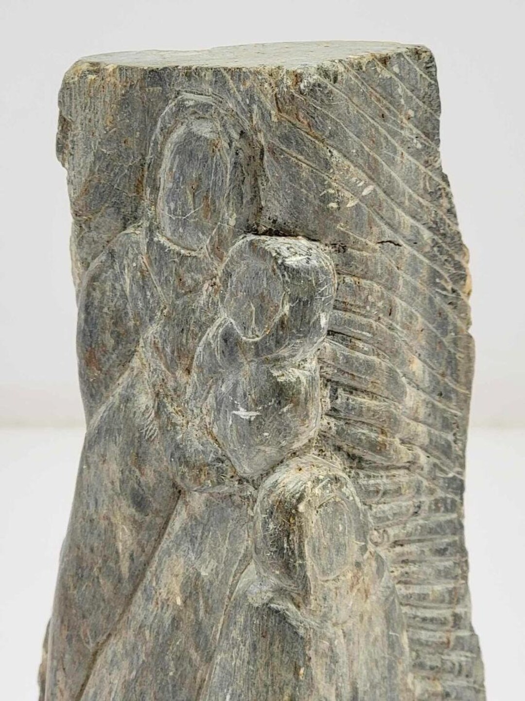 Alaska Inuit Family Soapstone Carving Eskimo Father Mother Hugging ...
