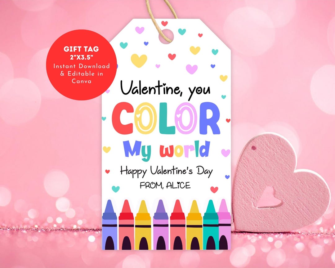 Editable Valentine Gift Tag, Teacher Employee Gift (canva Template) - Etsy