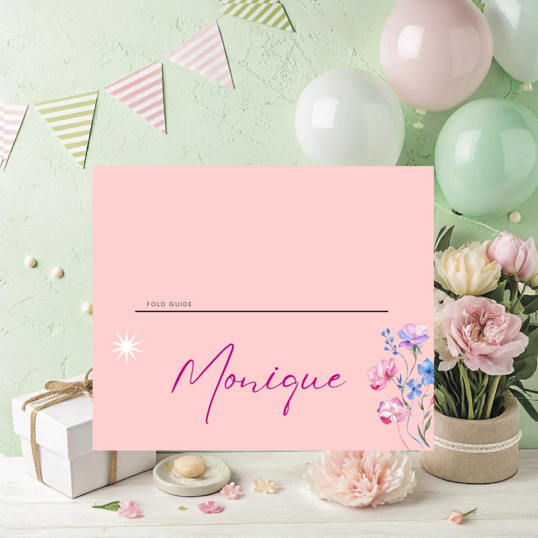 Pink Floral Place Cards | Editable Canva Template - Etsy