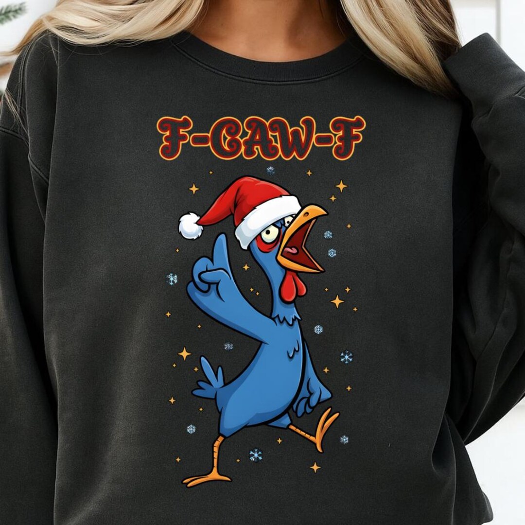 Funny Christmas Rooster SVG - F-CAW-F - Rude Chicken Sublimation Design ...