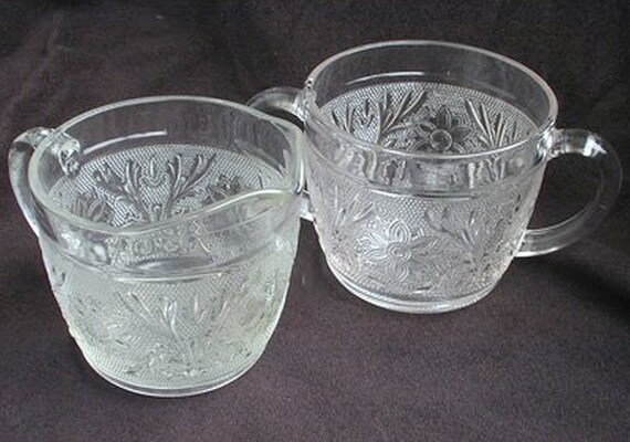 Anchor Hocking Sandwich Glass Flower Branch Leaves Pattern - Etsy
