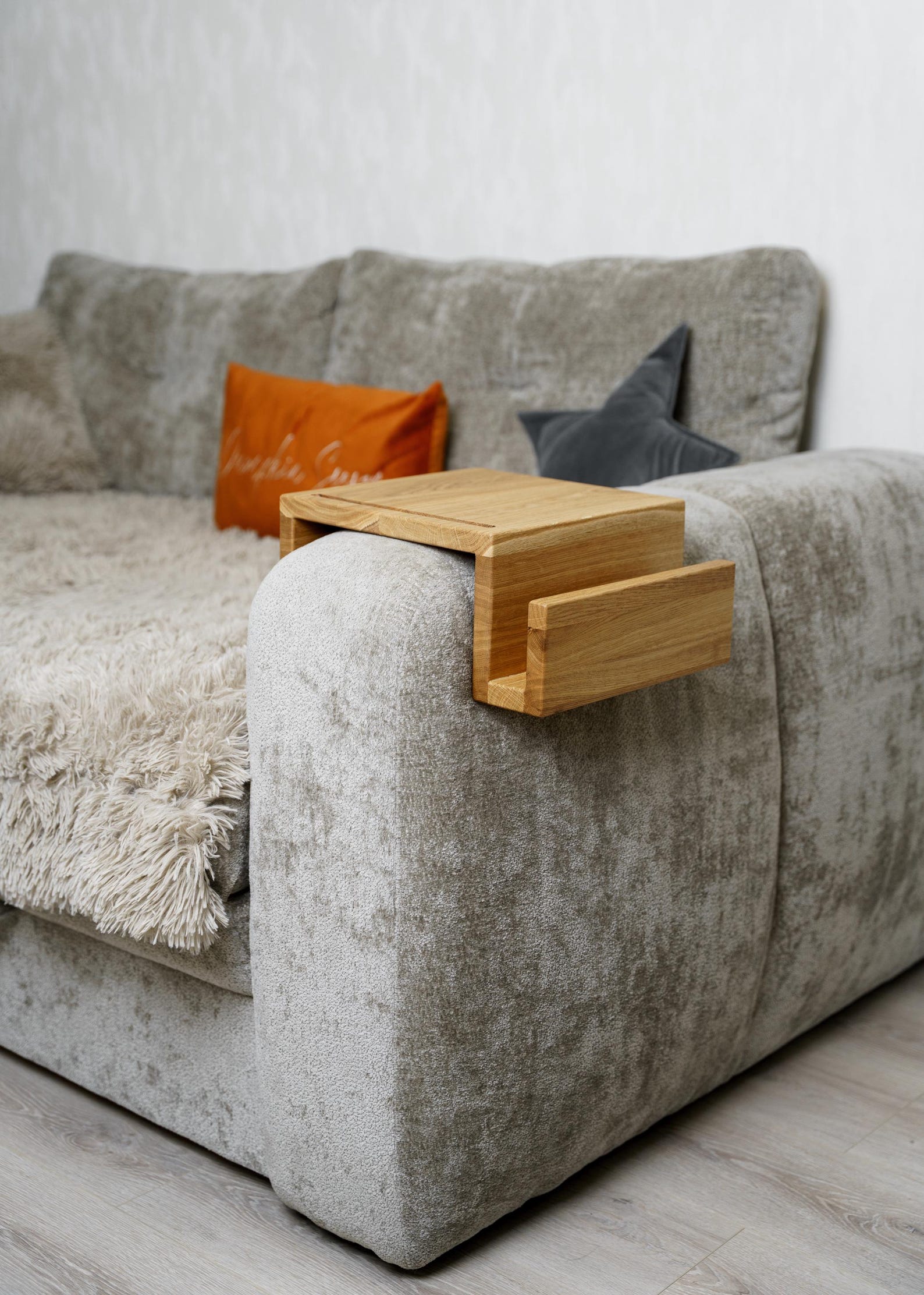Couch Arm Rest Table With Phone Stand, Custom Living Room Furniture ...