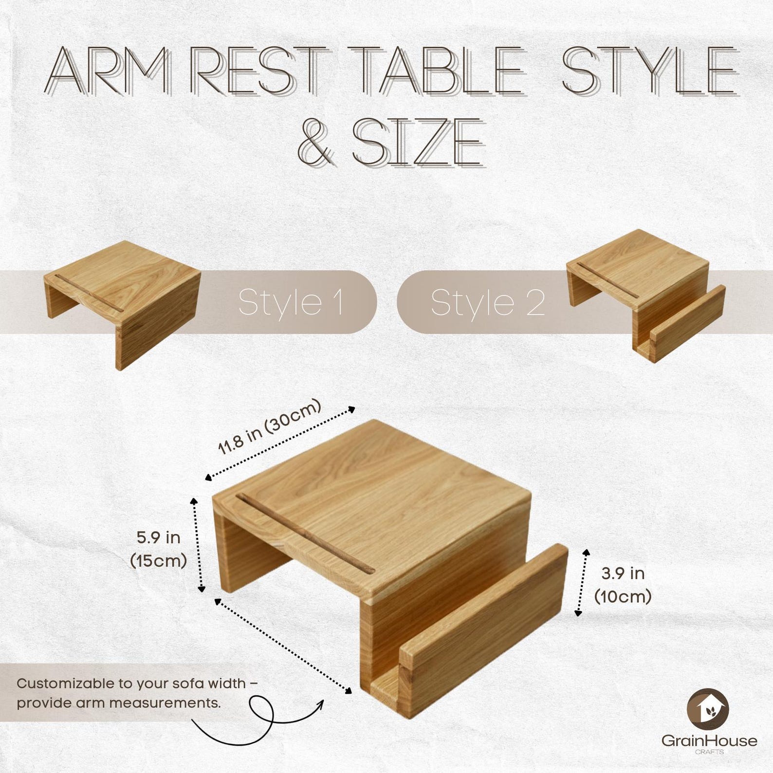 Couch Arm Rest Table With Phone Stand, Custom Living Room Furniture ...