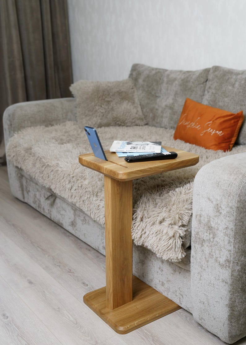 Solid Wood Sofa Side Table, Minimalist Laptop Stand, Coffee Table With ...
