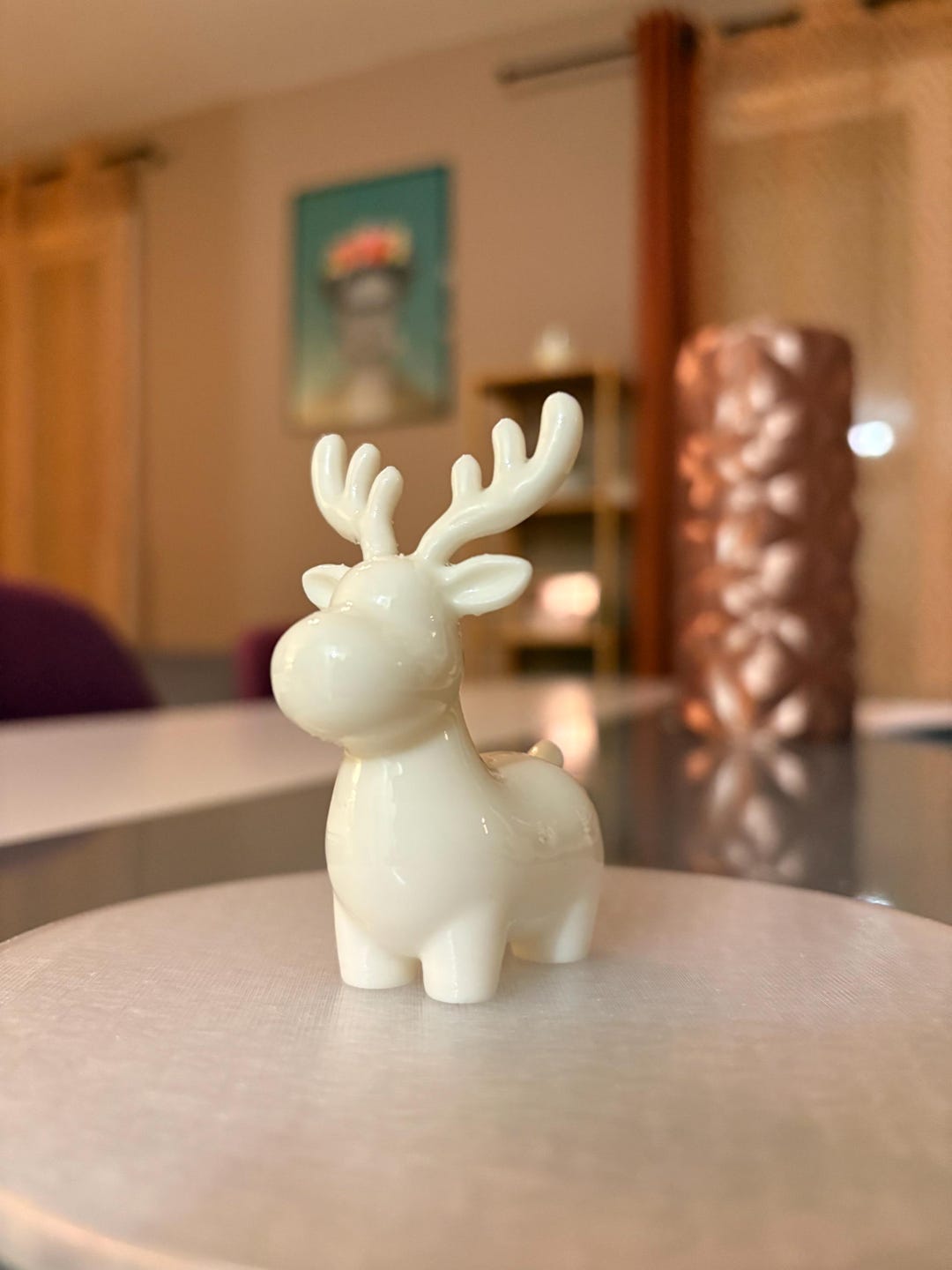 Small White Decorative Reindeer – Christmas Gift – Cute Modern Mini ...
