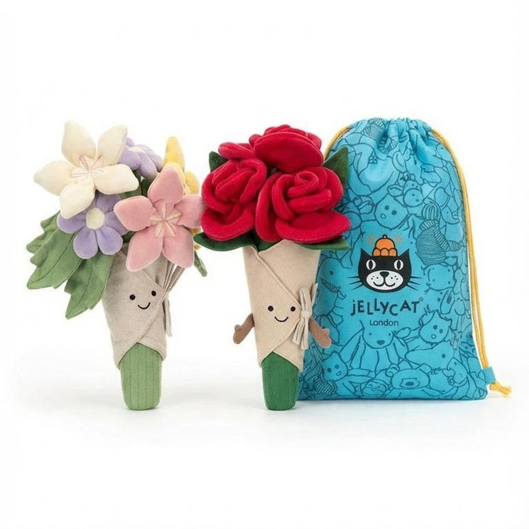 Jellycat Cute Plush Flower Bouquet Toy, Pastel Bloom Jelly-style Plush ...
