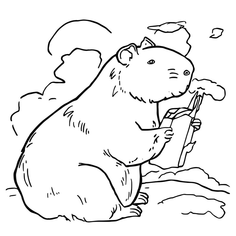Capybara Coloring Pages (digital Download) - Etsy