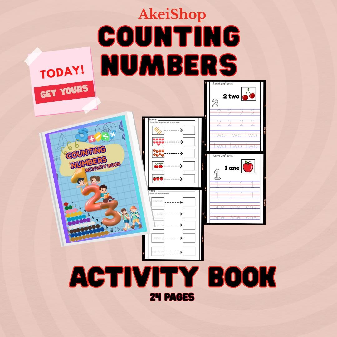 Counting Numbers Activity Book - Etsy