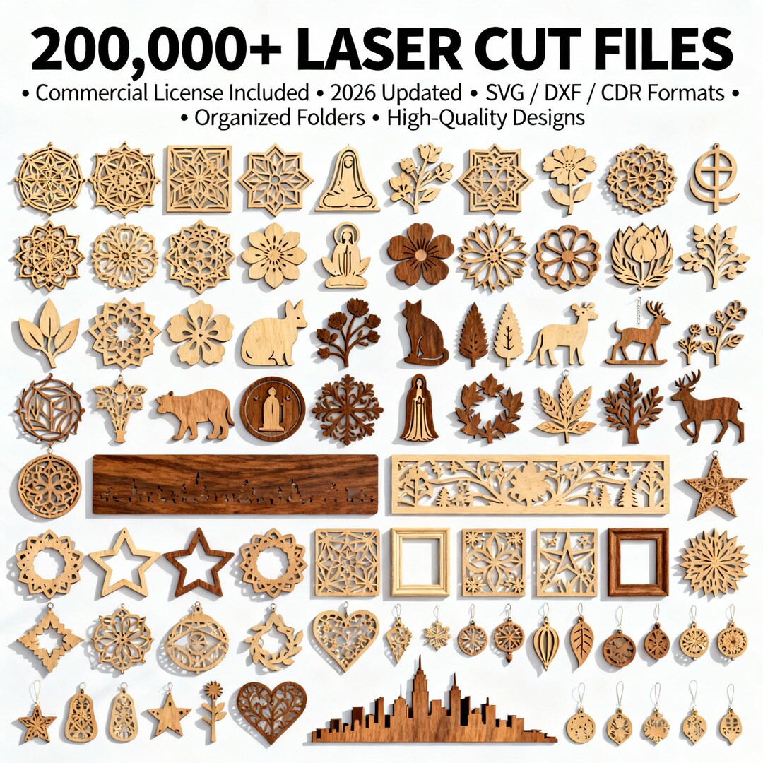 200,000+ Laser Cut Designs Bundle, Lightburn and Xtool Compatible ...