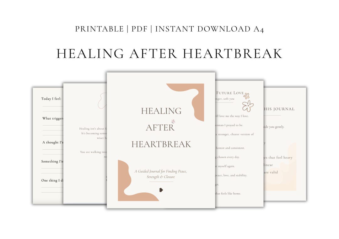 Heartbreak Healing Journal | Guided Prompts, Self-worth Workbook (PDF ...
