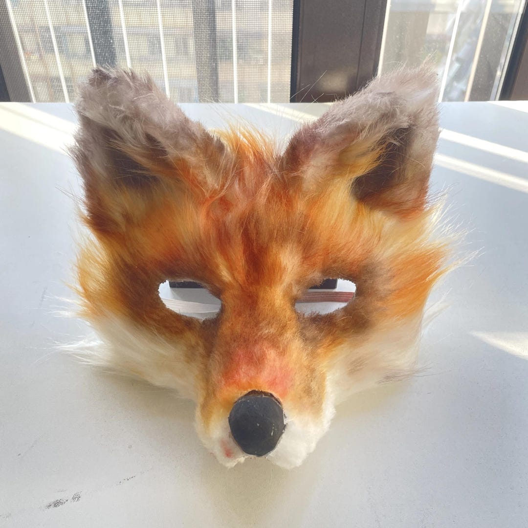 American Red Fox Therian Mask, OOAK Handmade Fox Mask, Cosplay ...