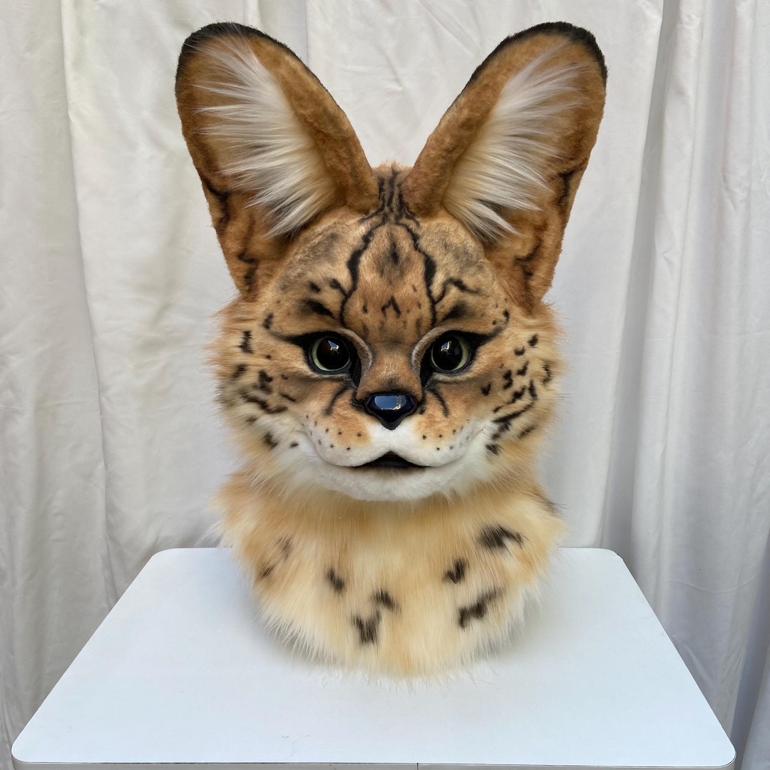 Realistic Serval Fursuit Head, OOAK Fursuti Head, Handmade Leopard Cat ...