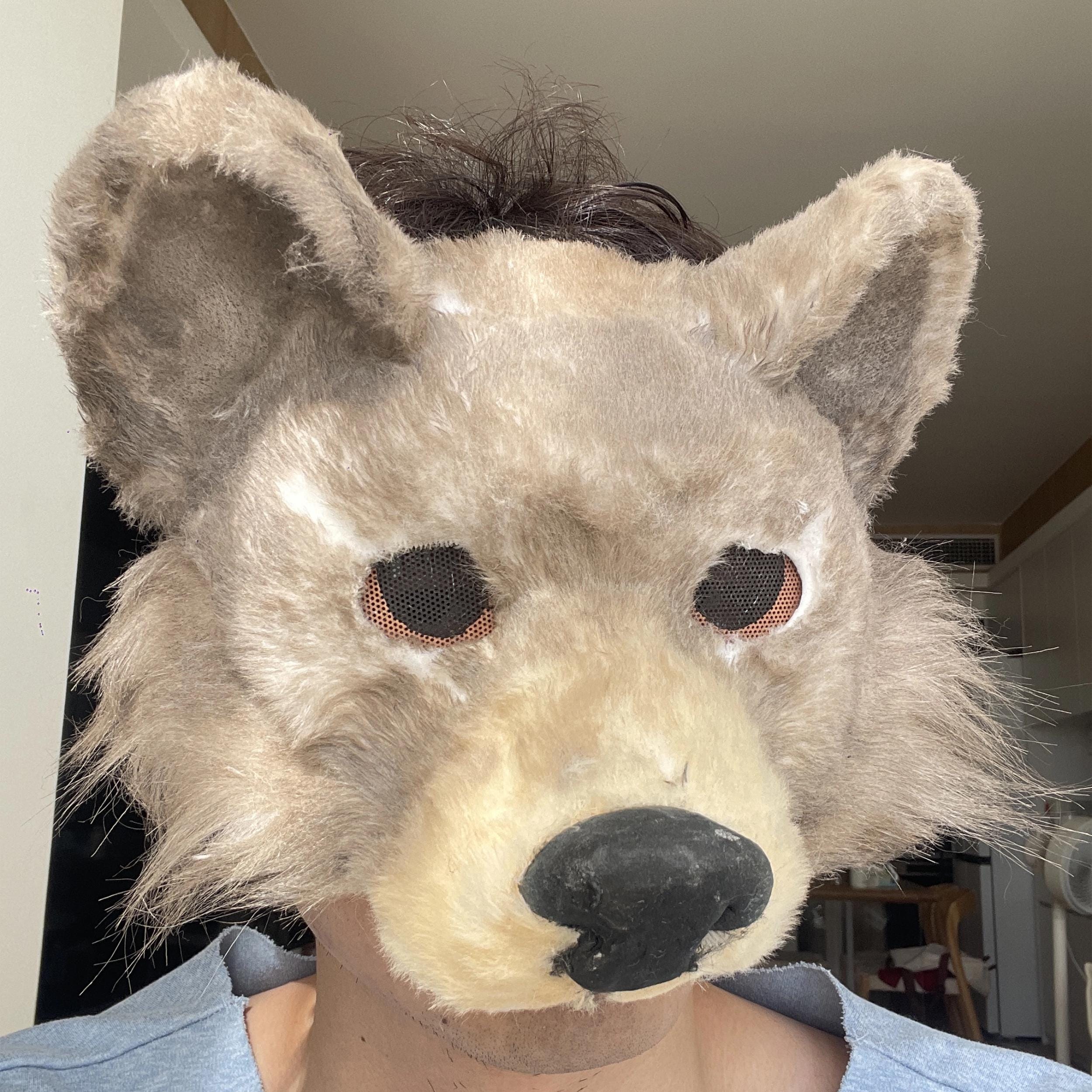 Arctic Wolf Therian Mask, OOAK Handmade White Wolf Mask, Cosplay ...