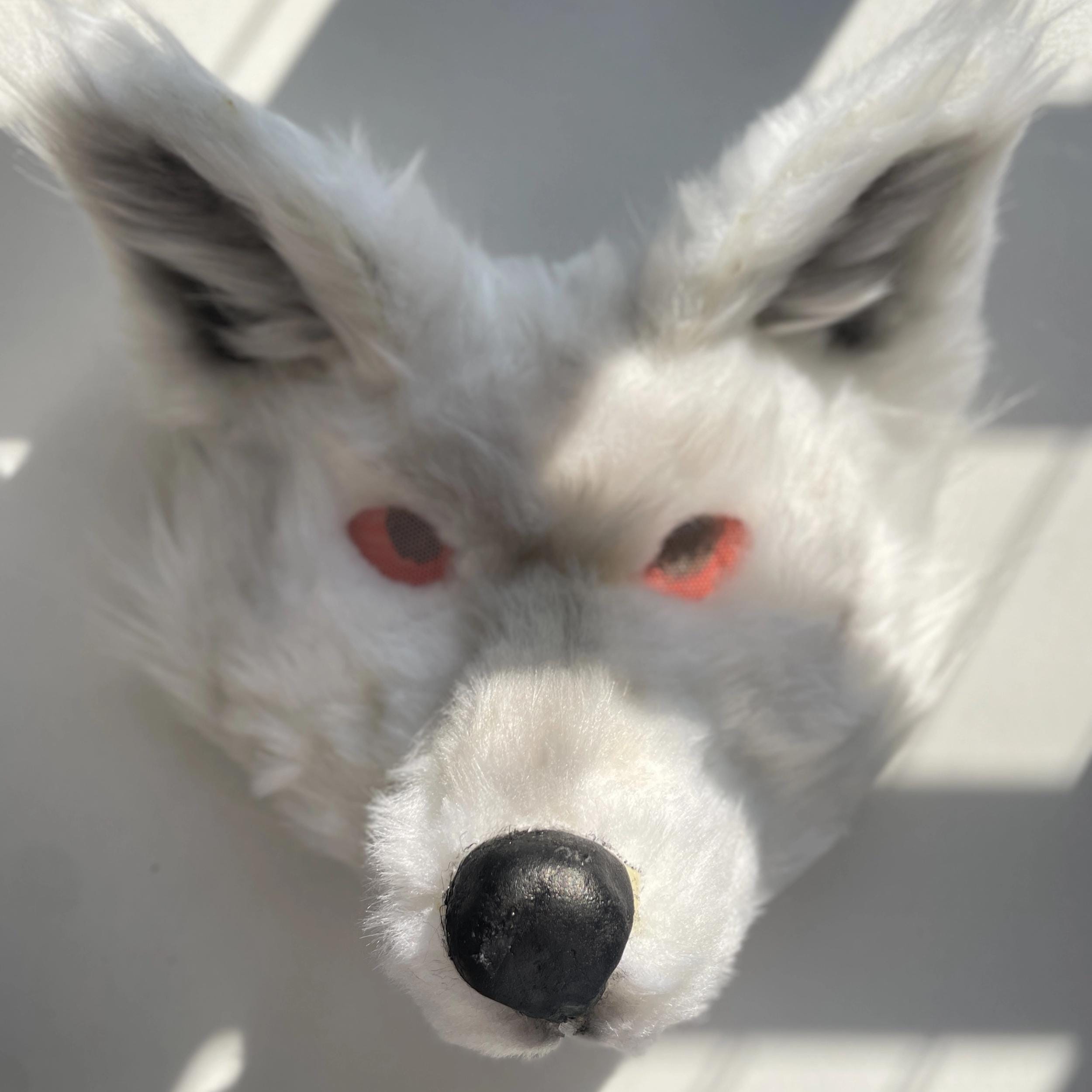 Arctic Wolf Therian Mask, OOAK Handmade White Wolf Mask, Cosplay ...