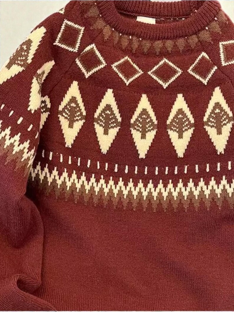 Northern Europe Jacquard Fair Isle Knit Sweater Unisex | Thick Winter ...