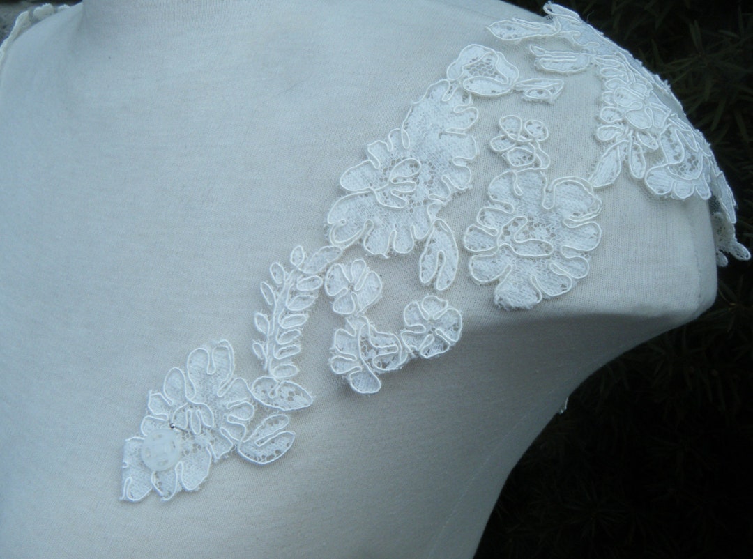 Straps Cap Sleeves With Sporadic Lace Plain, Detachable W Snaps - Etsy