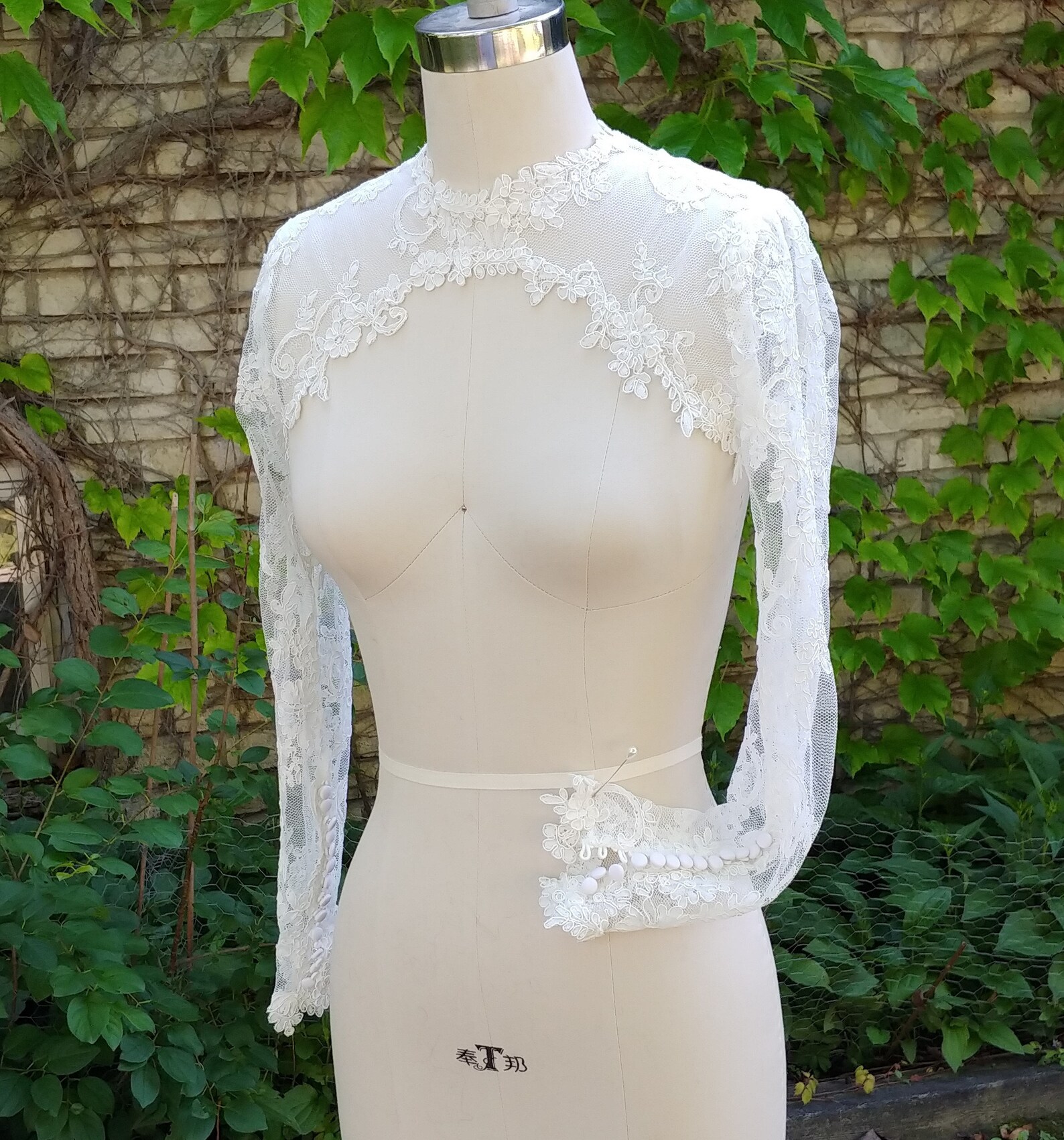 Lace Bolero, Handmade With Raw Flower Edge, Full Length Sleeves With ...